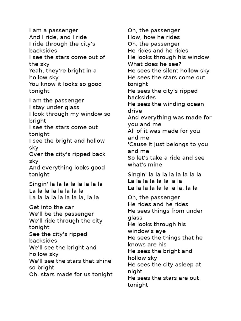 passenger_lyrics | PDF
