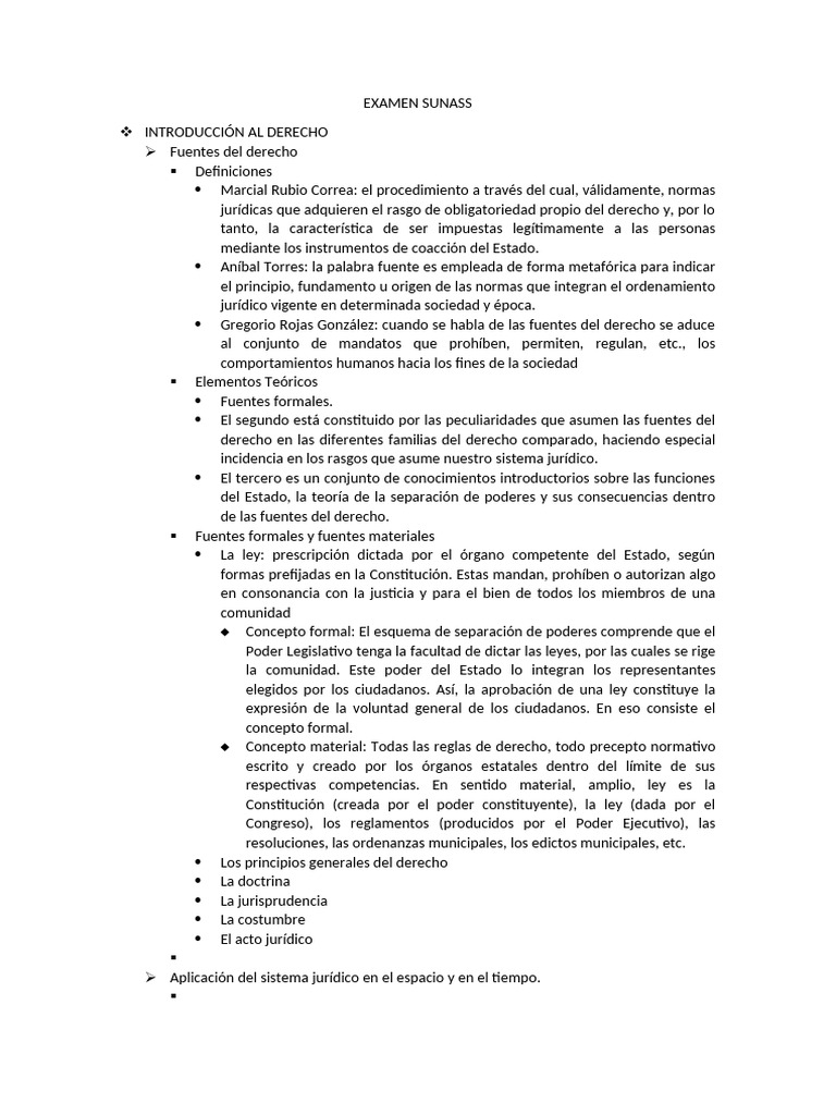 Examen Sunass | PDF | Fuentes del derecho | Constitución