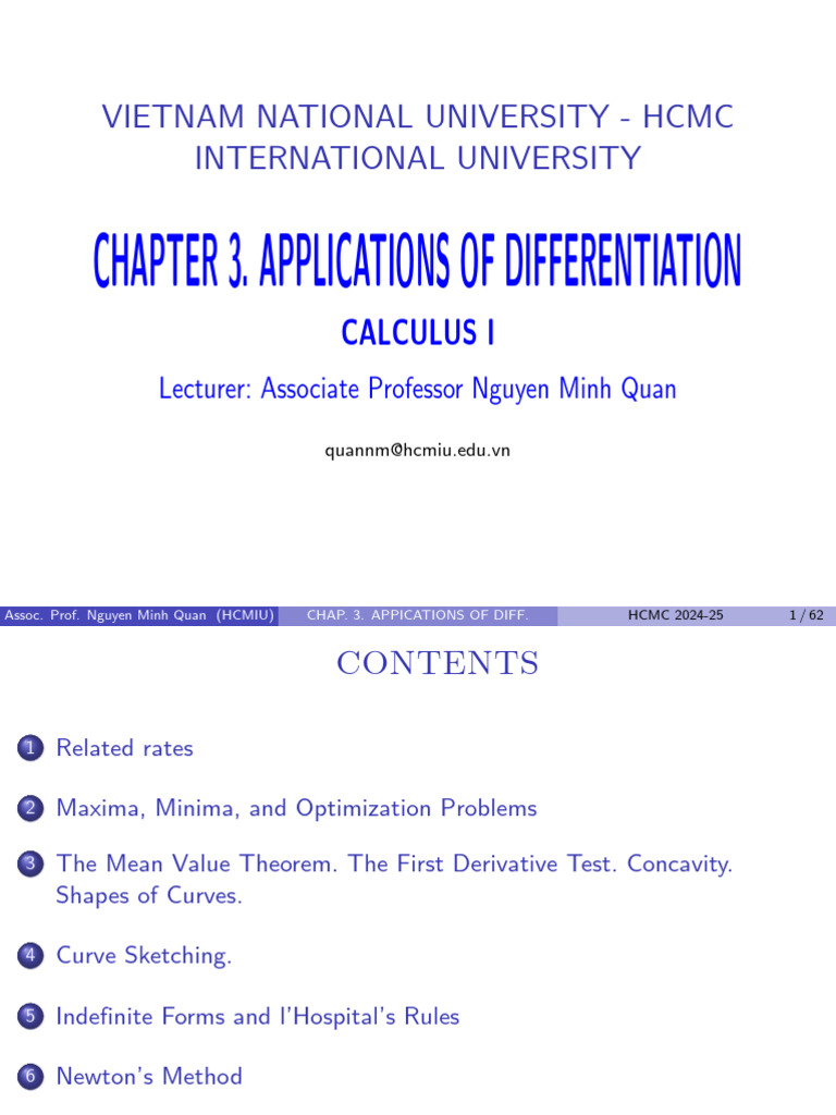 Chapter3 Applications-Of-Derivatives 2024 25 | PDF | Asymptote | Zero Of A Function