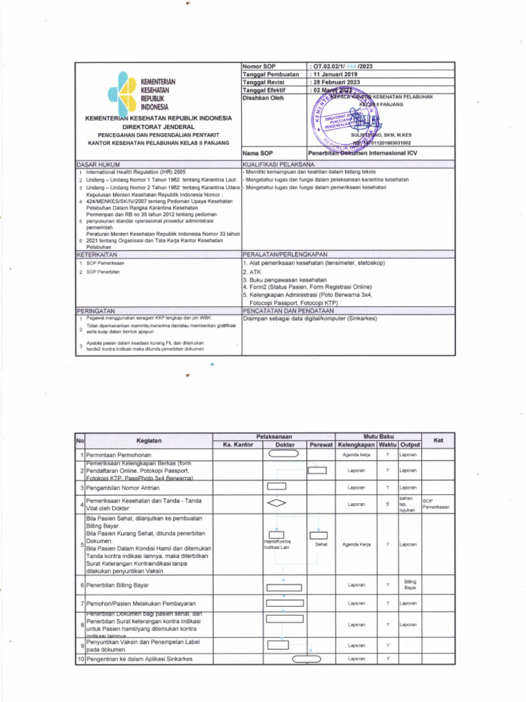 Sop Penerbitan Dokumen Internasional Icv | PDF