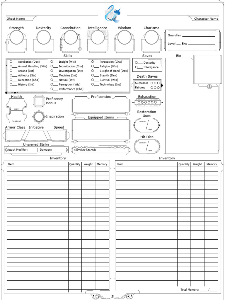 5 Ficha Fastasma | PDF | Gaming | Role Playing Games