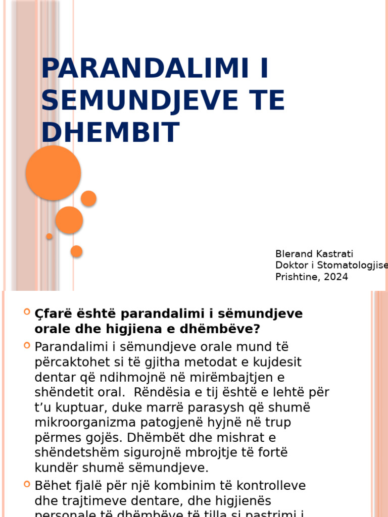 Parandalimi i Semundjeve Të Dhëmbit BK | PDF