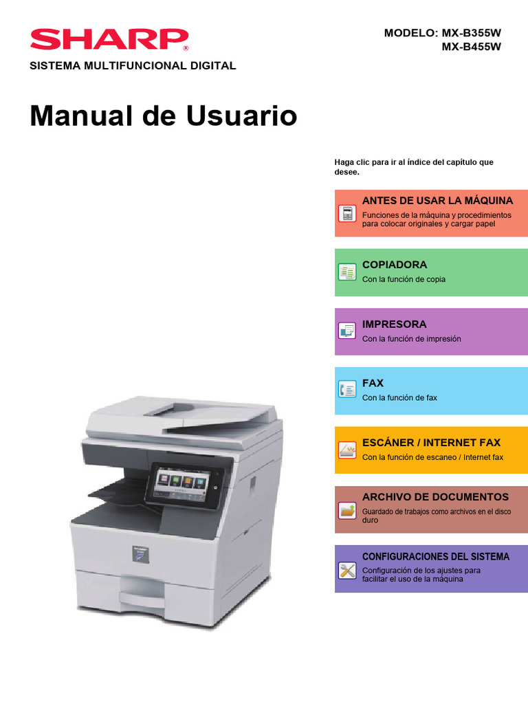 MANUAL DE USUARIO_MX-B455W_355W_2018(1) | PDF | USB | Cambiar
