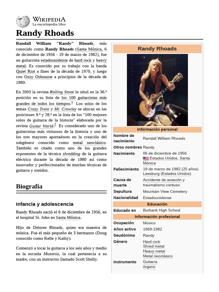 Randy_Rhoads | PDF | Músicos