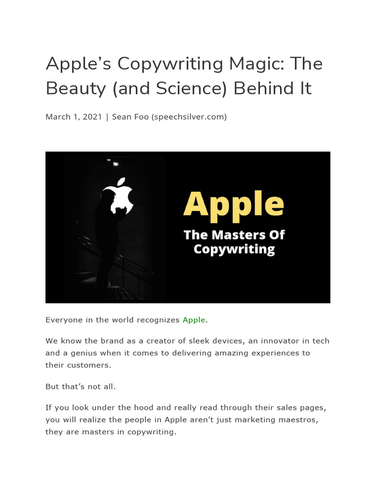 Apple's Copywriting Magic | PDF | Apple Inc. | Metaphor