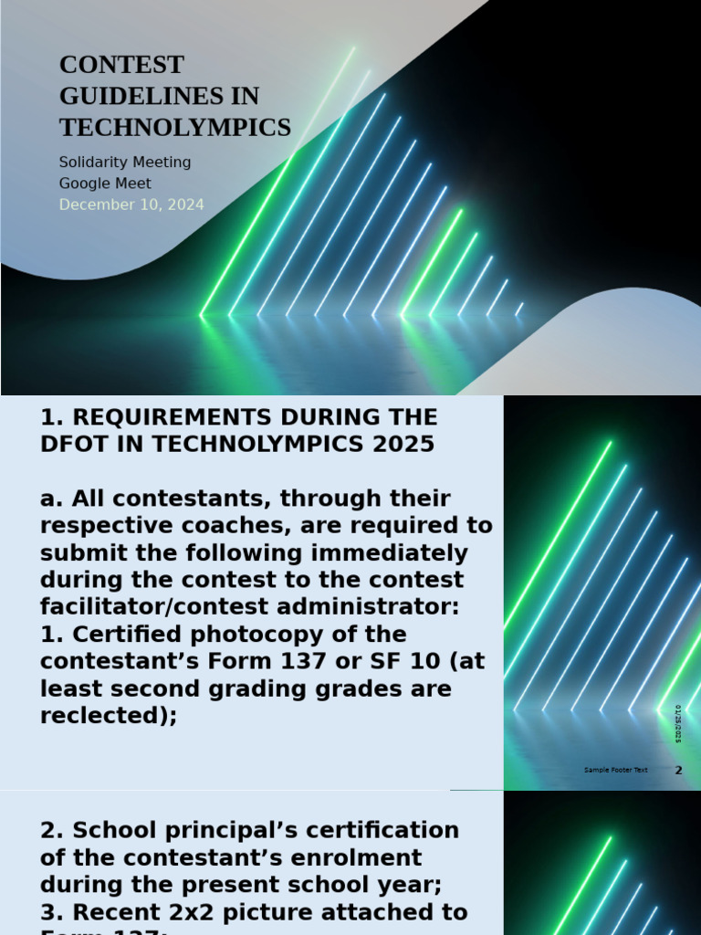 Contest Guidelines in Technolympics 2025 Corrected | PDF