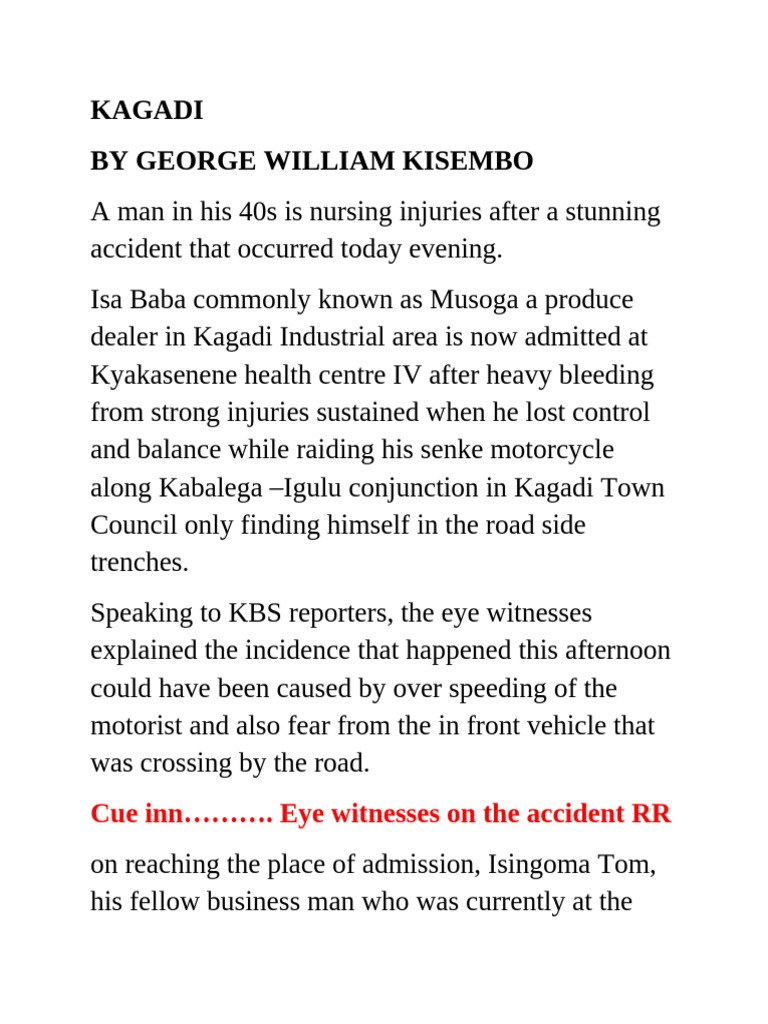 ACCIDENT STORY | PDF