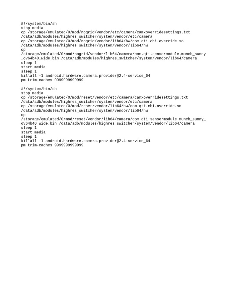 Poco F4 Full Resolution Switcher Codes | PDF