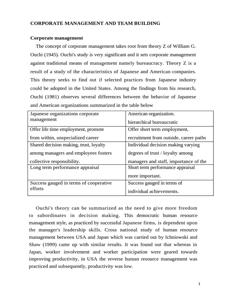 10 Corporate Management and Team Building | PDF | Leadership | Goal