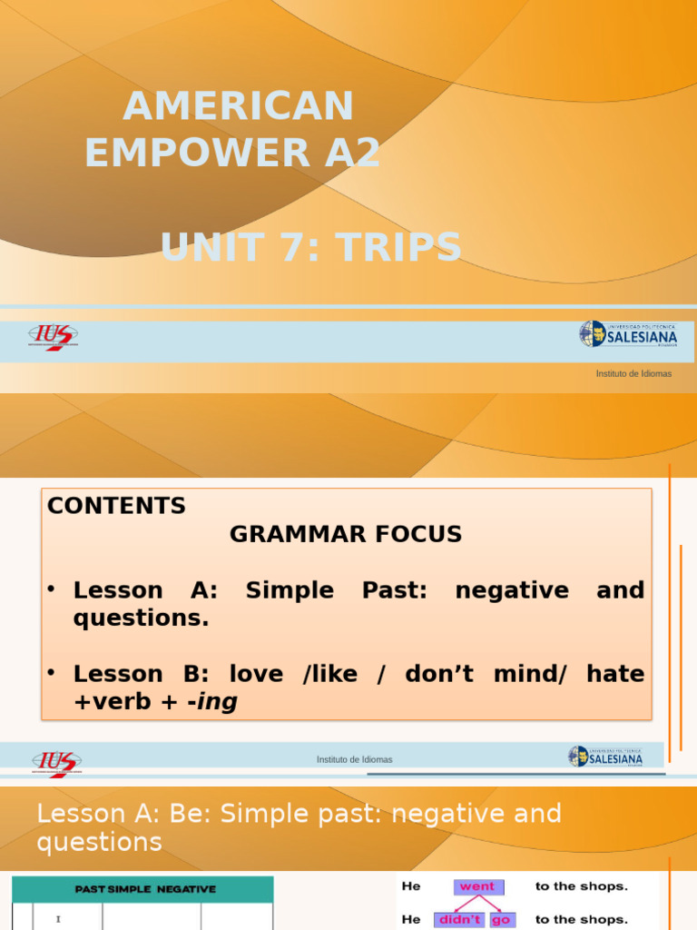 AMERICAN EMPOWER A2-GRAMMAR SUMMARY PPT UNITS 7-8-9-10-11-12 - Castillo ...