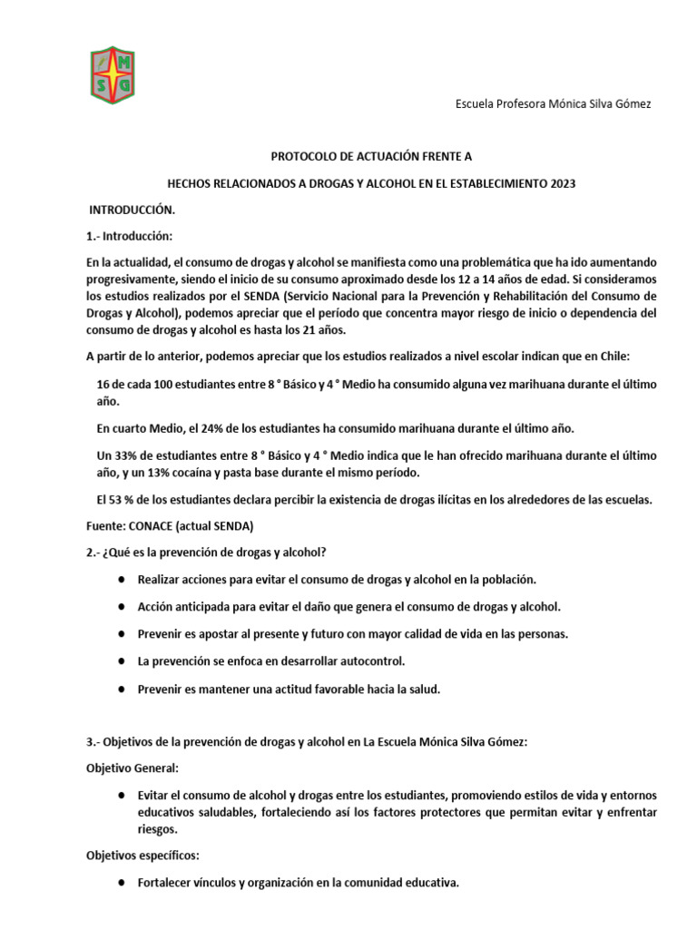 Protocolo Alcohol y Drogas | PDF | Drogas | Multa (pena)