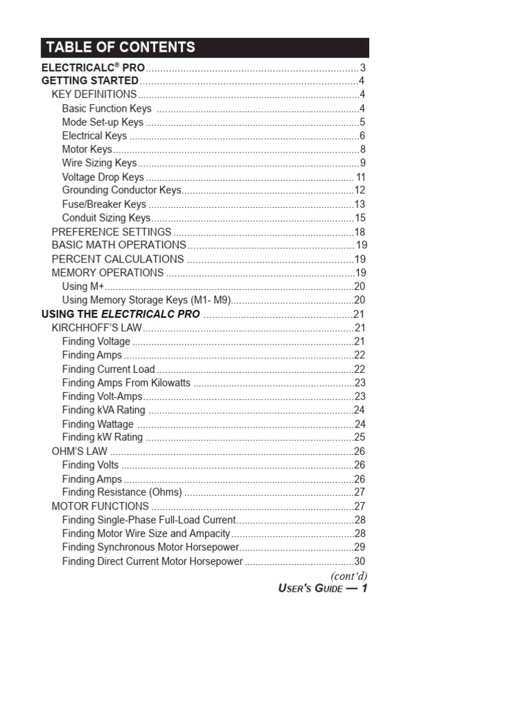 Manual de Usuario Calculated Industries ElectriCalc Pro (66 Páginas ...