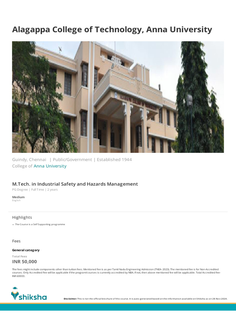 Alagappa College of Technology, Anna University | PDF | Qualifications ...