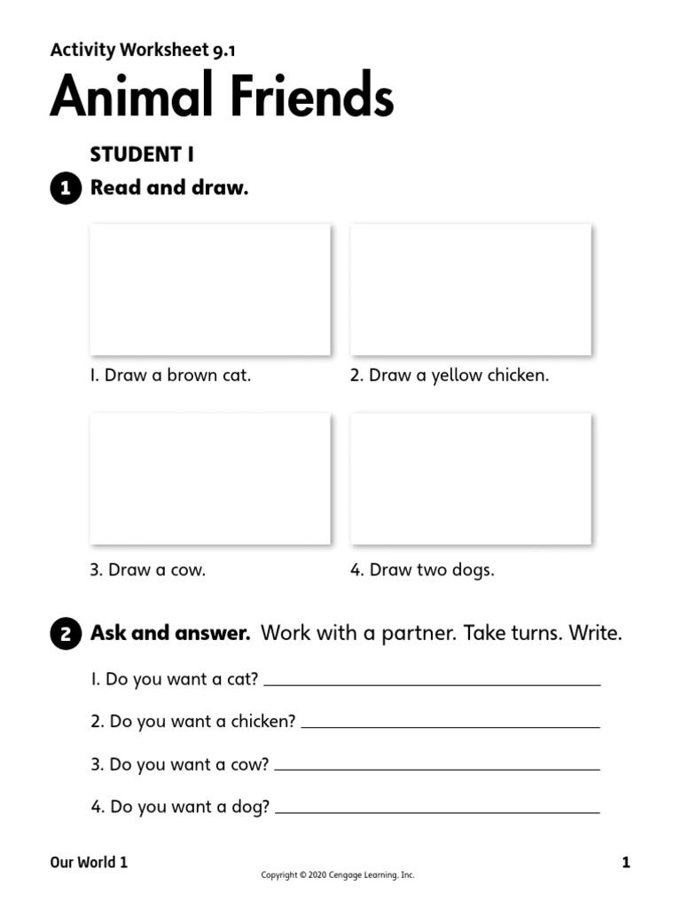 Animal Friends Activity Answer Key | PDF