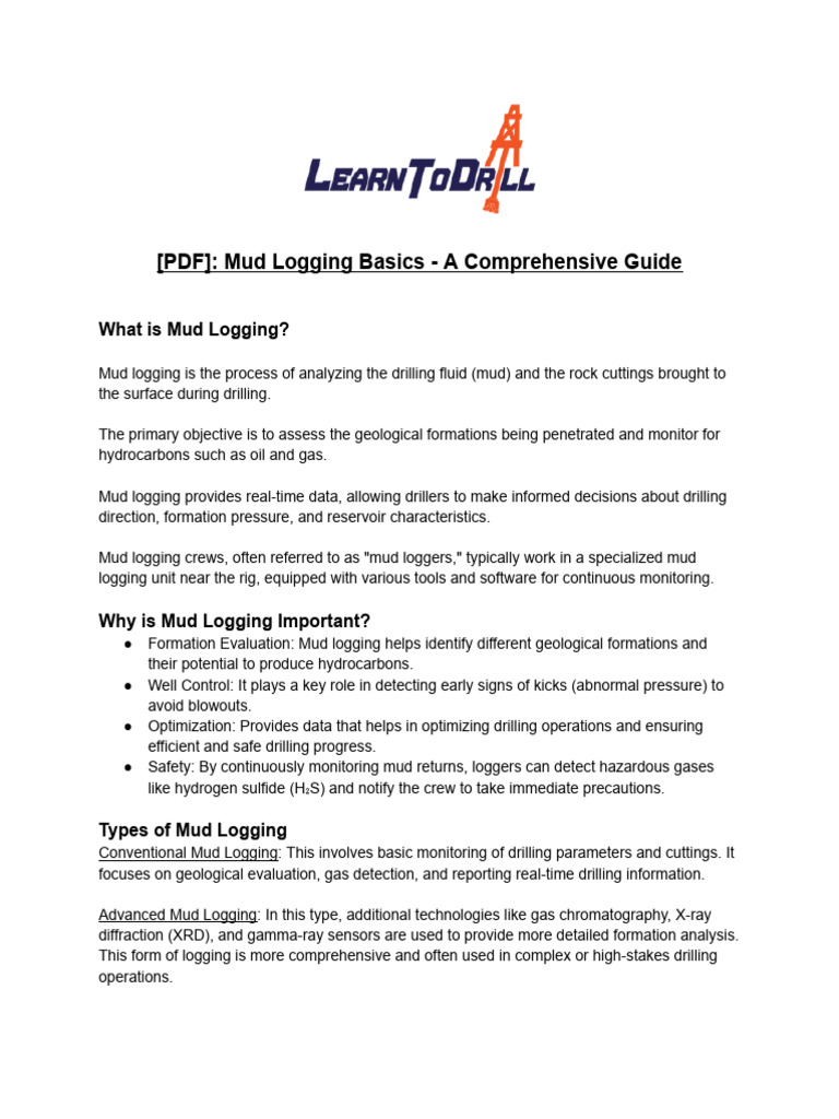 (PDF) - Mud Logging Basics - A Comprehensive Guide | PDF
