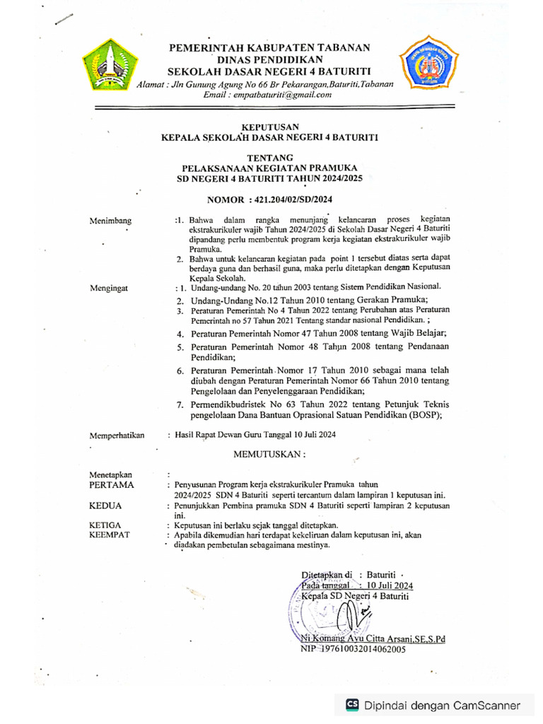 SK Pramuka 2024 | PDF