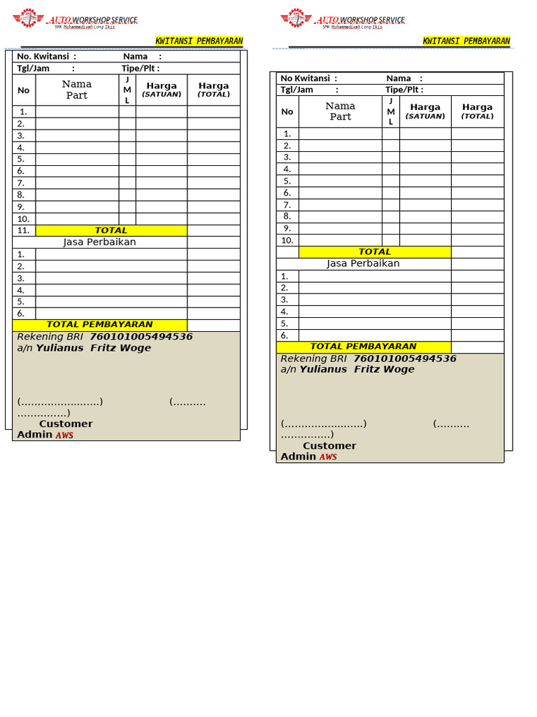 Nota Pembayaran | PDF