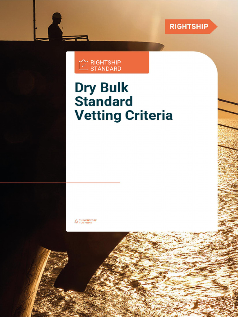 RightShip Baseline Vetting Criteria June 2023 Dry Bulk | PDF