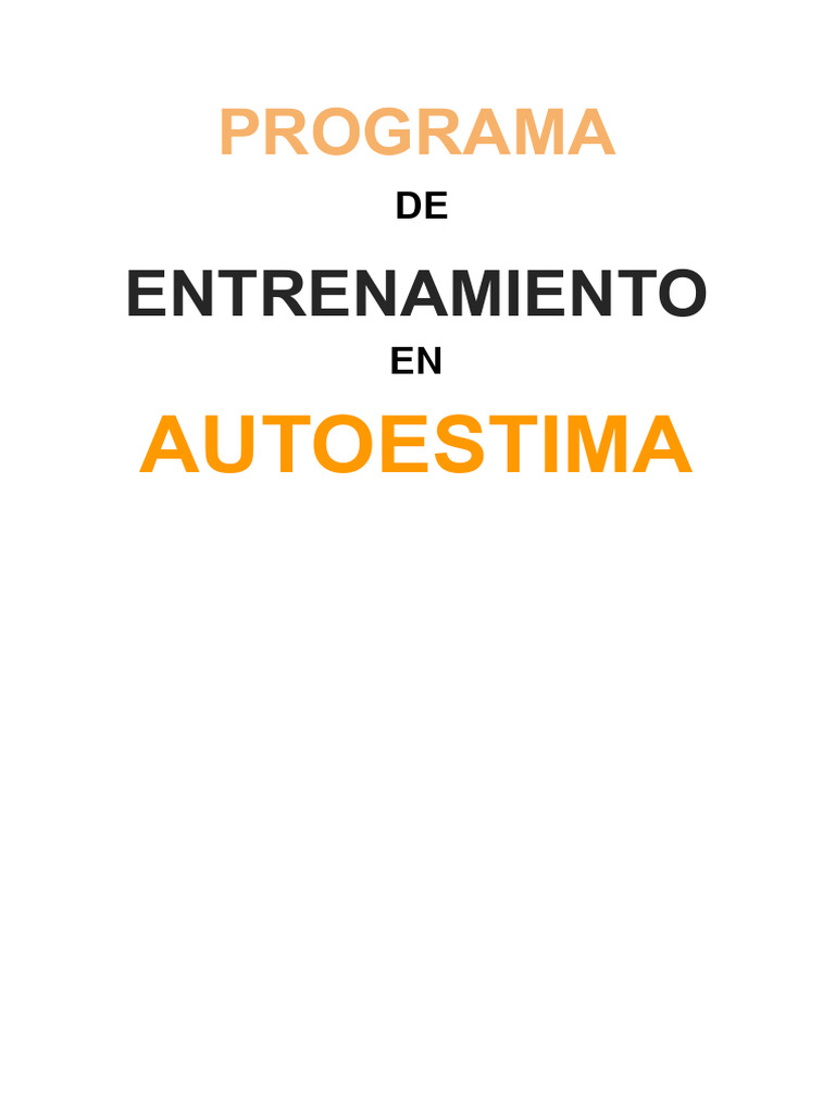 Programa de Autoestima | PDF | Autoestima | Las emociones