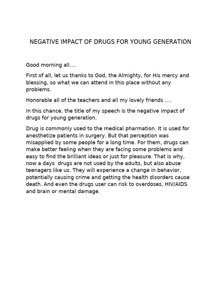Youth and Drug Abuse Consequences | PDF