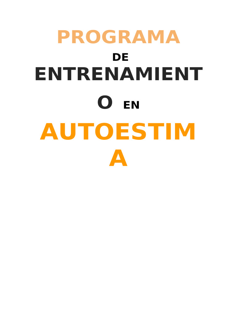 Programa de Autoestima | PDF | Autoestima | Las emociones