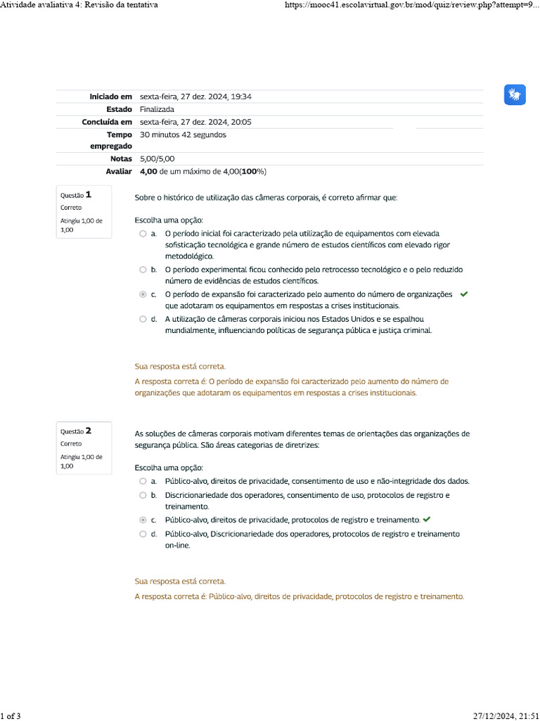 Atividade Avaliativa 4_ Revisão Da Tentativa | PDF