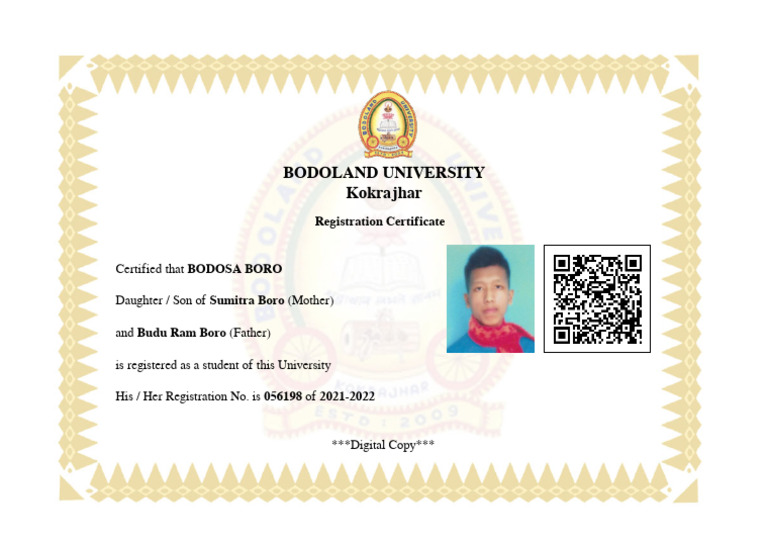 Bu Registration Certificate 056198 | PDF