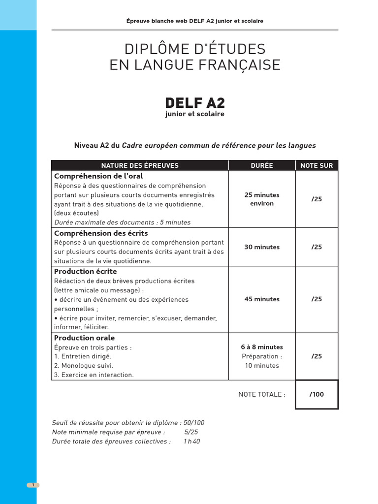 Épreuve blanche DELF A2 junior | PDF | Noël | Chocolat