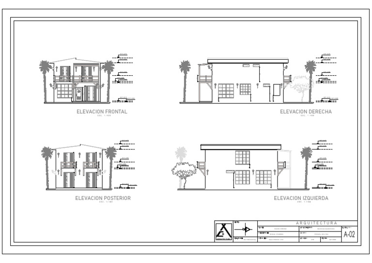 CASA_250M2_ELEVACIONES_2_NIVELES | PDF