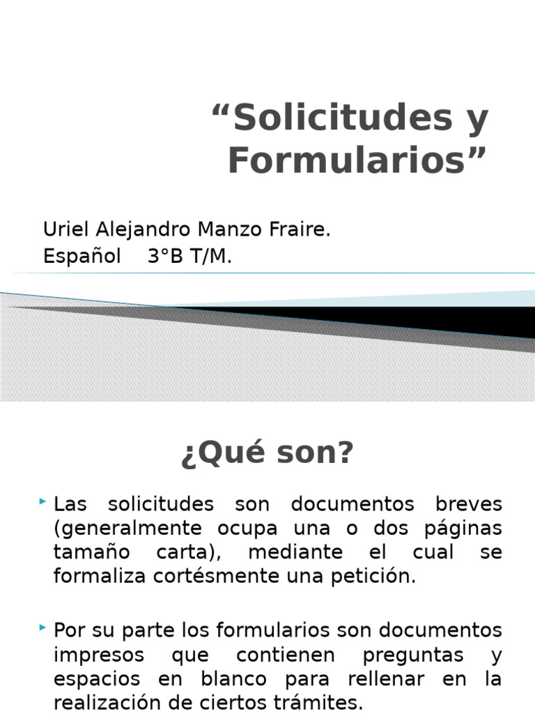 Solicitudes y Formularios | PDF