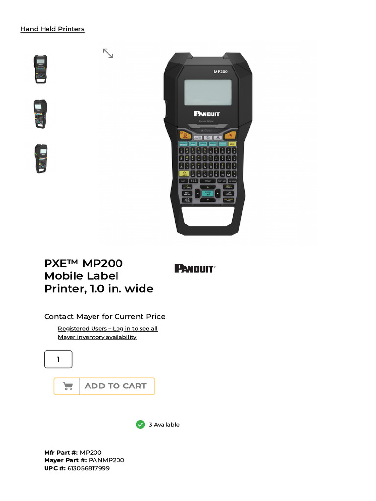 PXE™ vMPrt7519SzCross Mobile Label Printer, GiftSentr2Friendrat 1.0 in. wide _ Mayer Electric (1 ...