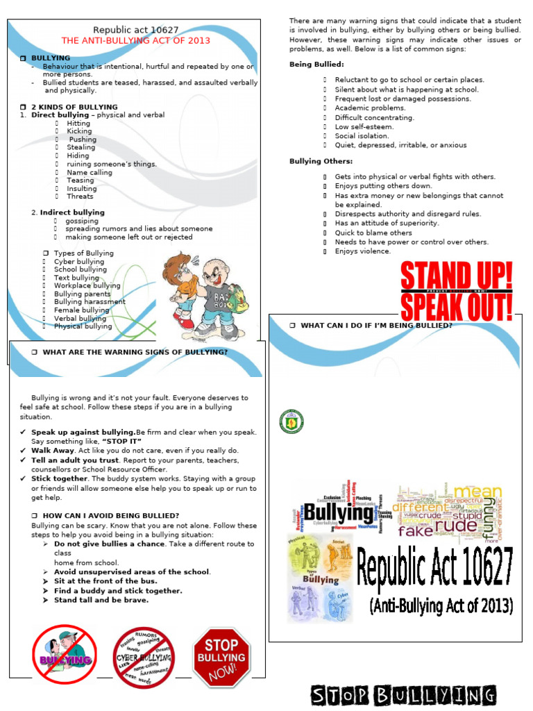 Anti Bullying Flyers | PDF | Bullying | Social Psychology