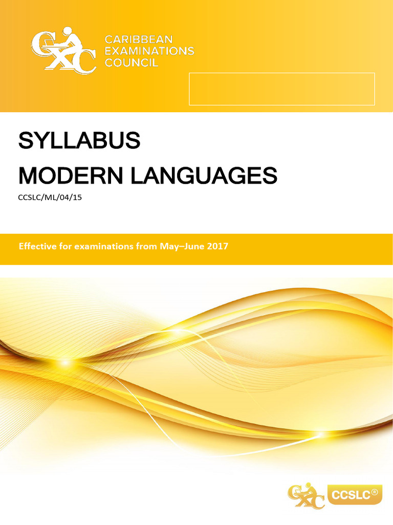 CCSLC Modern Languages Syllabus | PDF | Curriculum | Learning