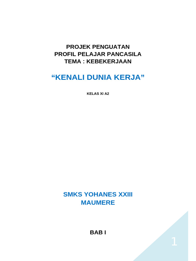 Projek P5 Kebekerjaan | PDF