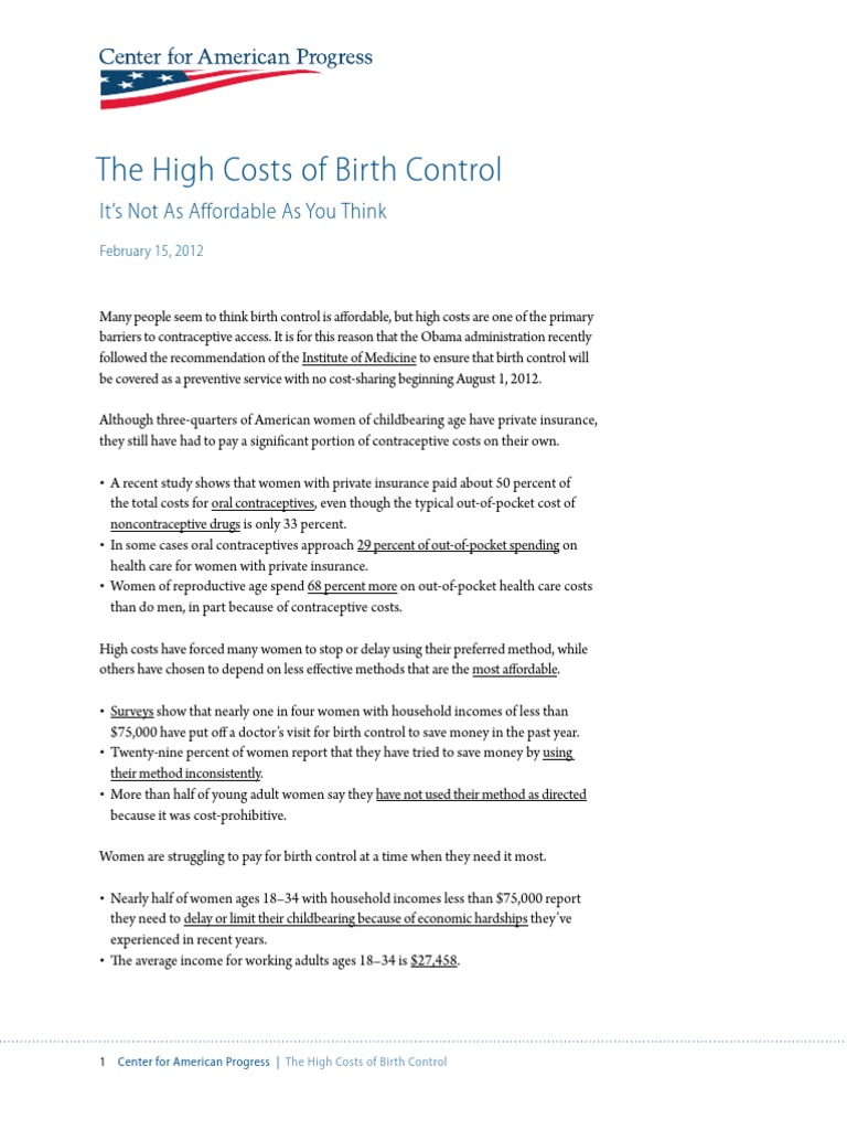 The High Costs of Birth Control | PDF | Birth Control | Sexual Health