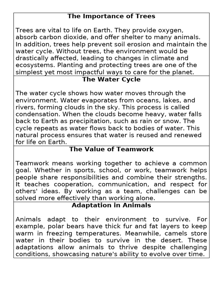 The Importance of Trees | PDF