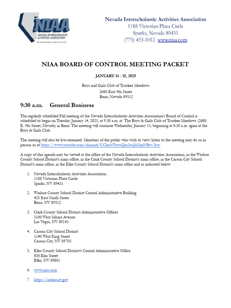 NIAA Realignment | PDF | Nevada | Reno