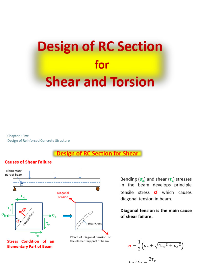 C5 Design of RC Section For Shear and Torsion | PDF | Bending | Beam ...