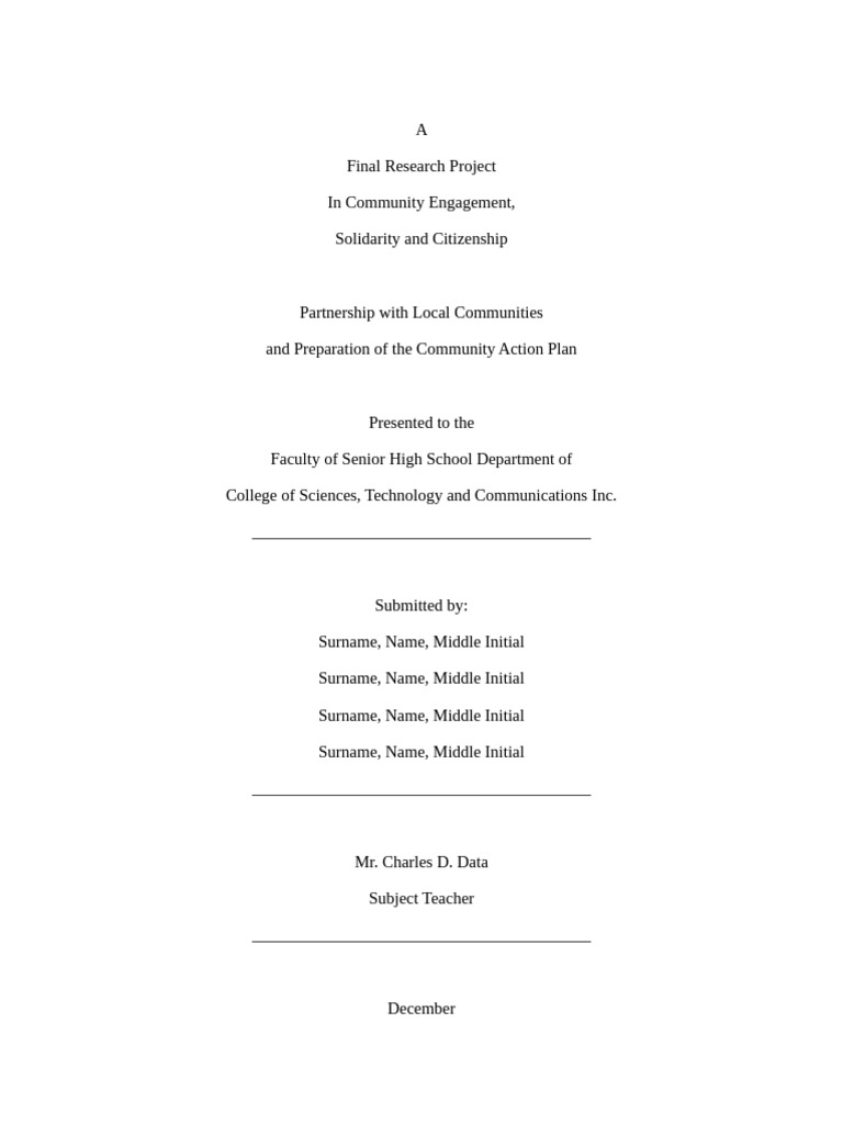 Final Cesc Action Plan Format | PDF | Cost Of Living | Evaluation