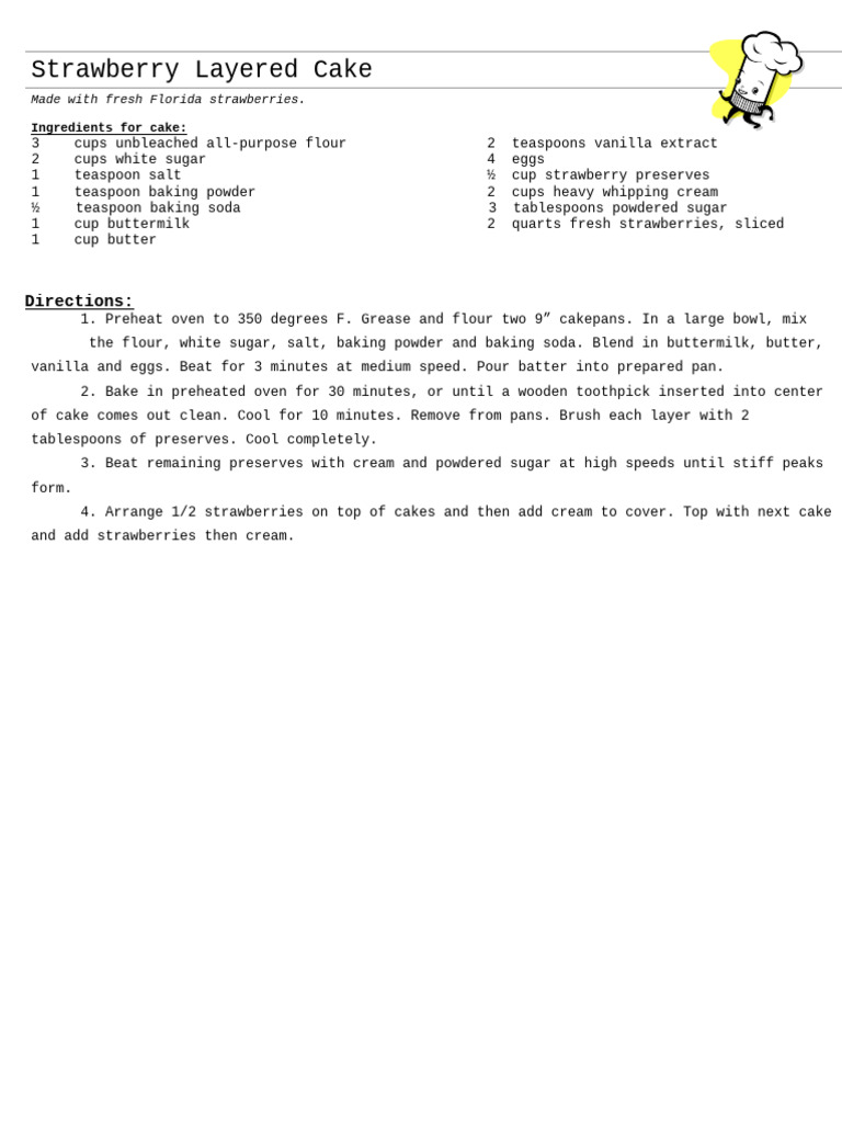 Strawberry Layer Cake | PDF