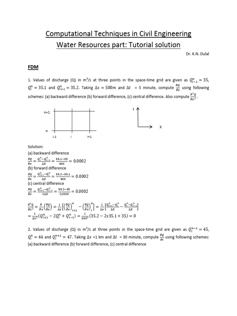 FDM Tutorials Solutions Chapter5 | PDF | Mechanics | Equations