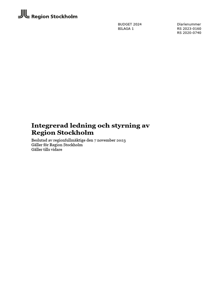 Policy For Integrerad Ledning Och Styrning Ils Ny | PDF