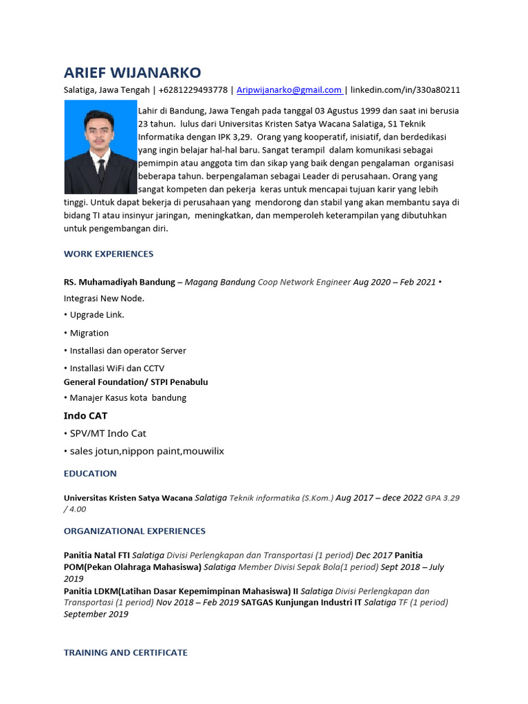 CV Arief Wijanarko1 | PDF