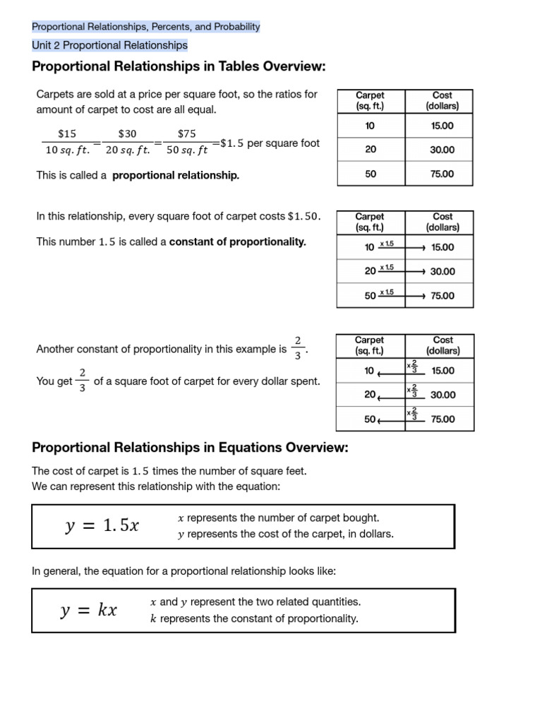 Unit 2 Proportional Relationships Practice and Answer Key | PDF | Rain ...