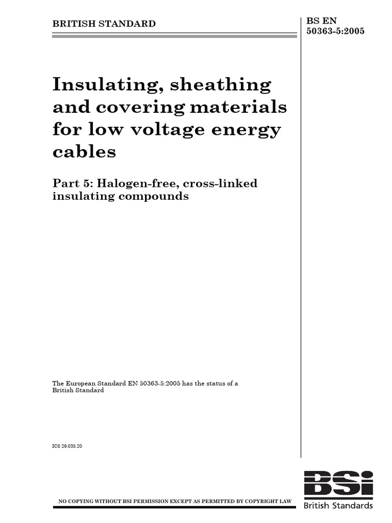 BS 50363-5 (2005) | PDF | Electrical Engineering | Electricity