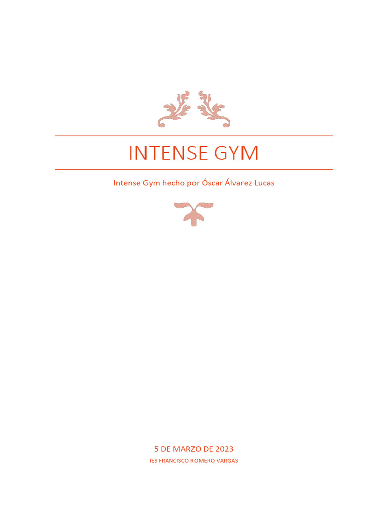 Intense Gym documentacion | PDF | Las compras en línea | Software