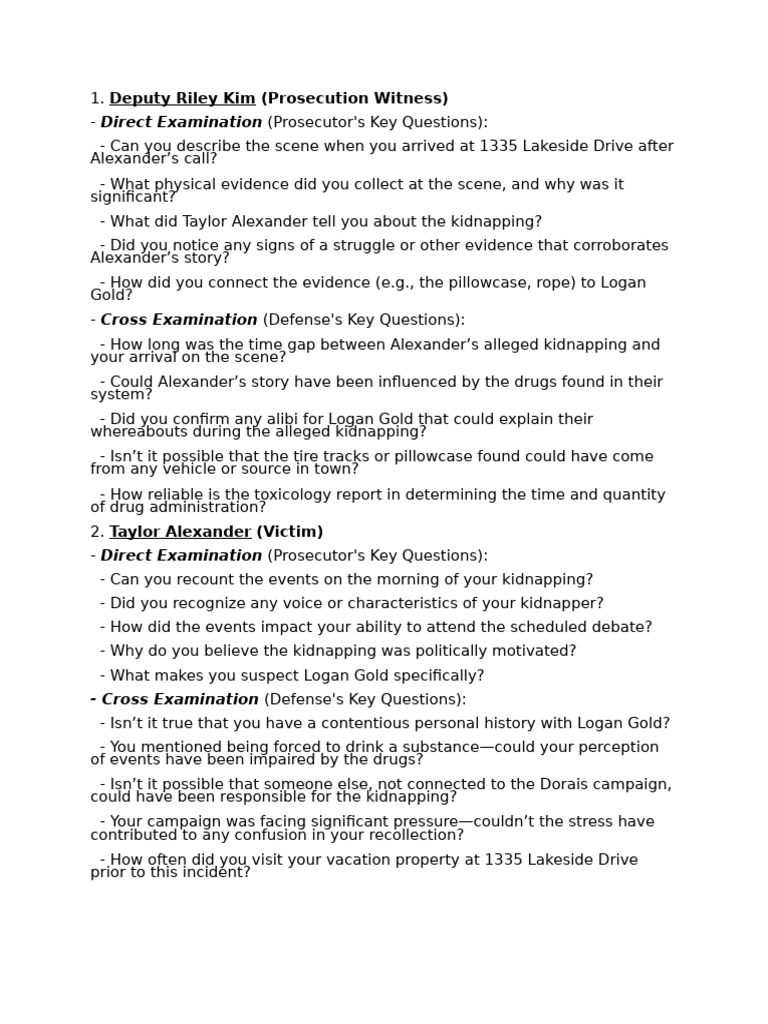 Witness Q & a Direct and Cross | PDF | Expert Witness | Witness