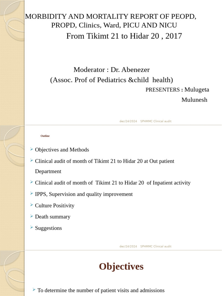 SPHMMC Morbidity and Mortality Audit Report | PDF | Patient | Hospital