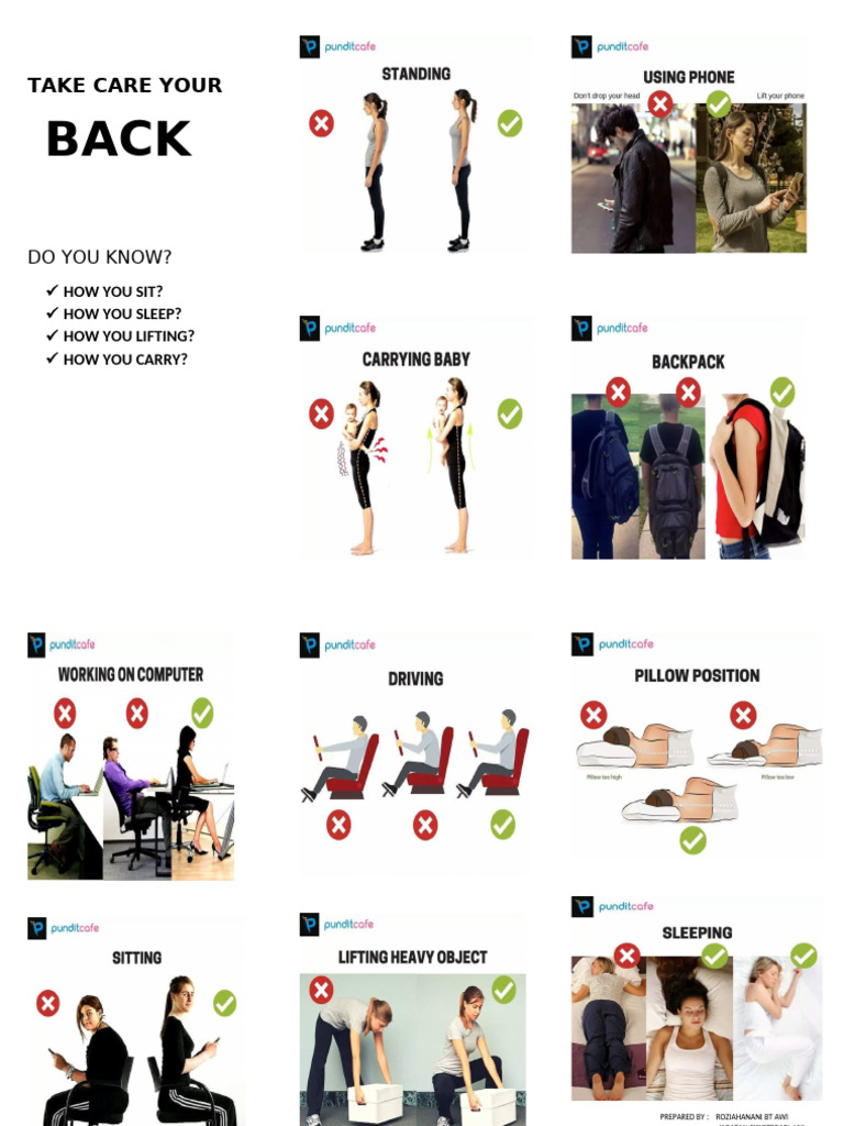 Take Care Your Back Pamplet | PDF