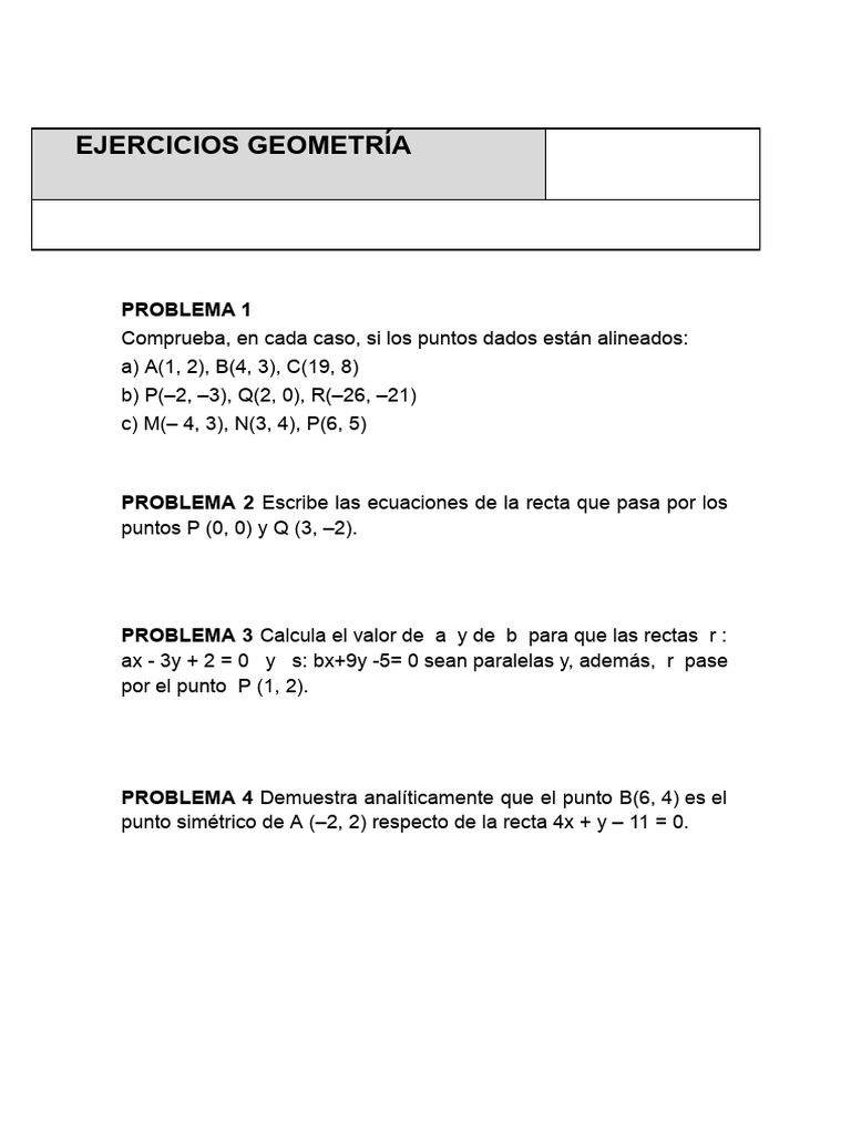 MAT_ 3 EVA EJERCICIOS GEOMETRÍA 4 ESO | PDF
